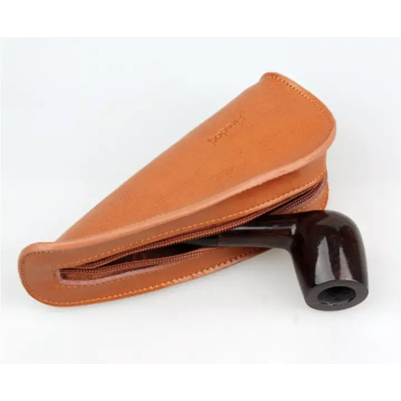 Firedog Real Leather 1 Pipe Bag Brown
